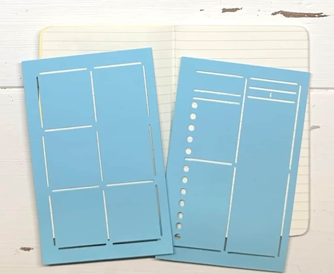 05FN: 2 Stencils for Notebooks With 3,5 X 5,5 Inch (like Field Notes ...
