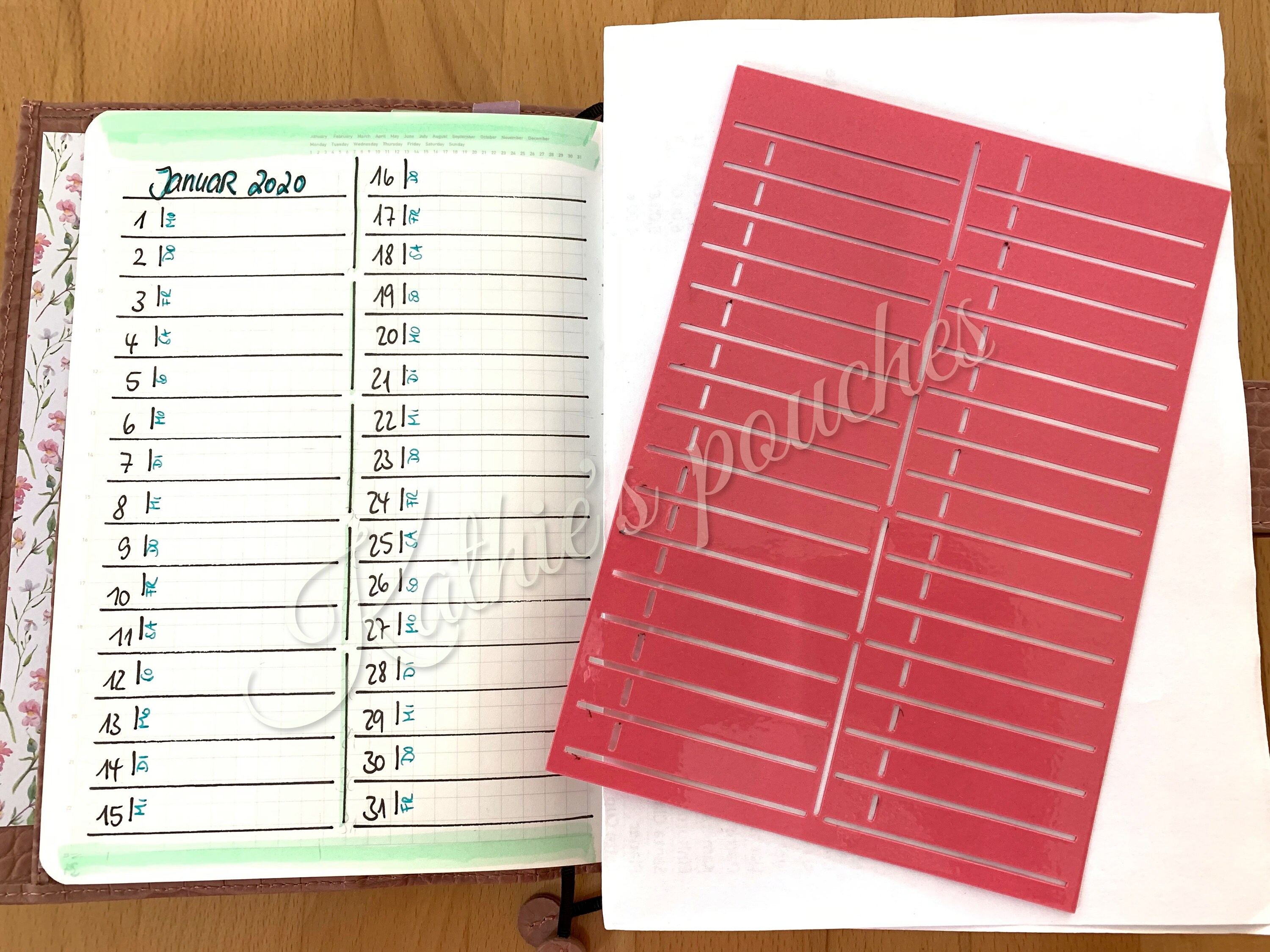 to-do tracker list-layout Stencil for B6 notebook Craft Supplies ...