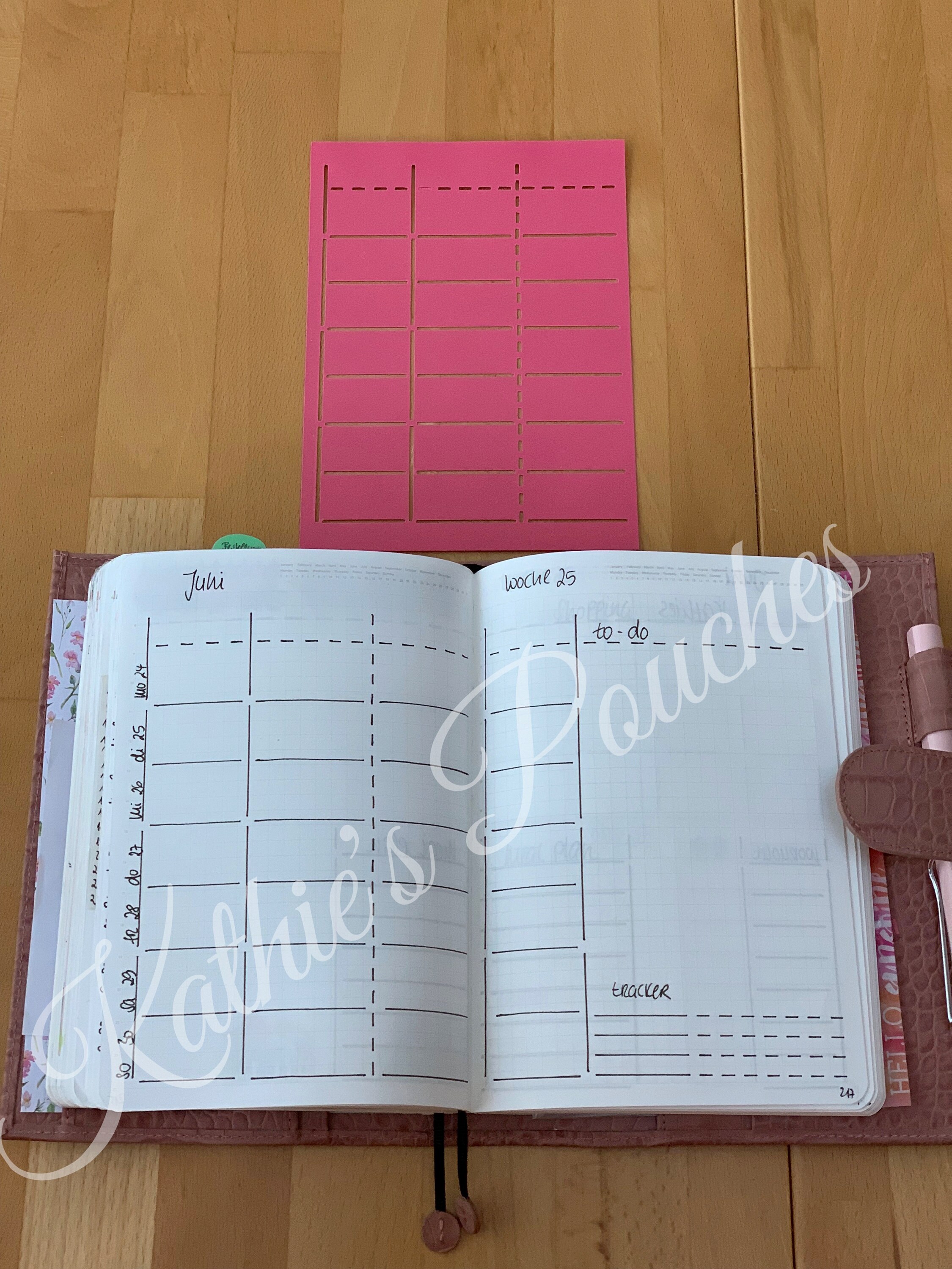 to-do tracker list-layout Stencil for B6 notebook Craft Supplies ...