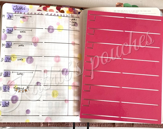 21B6 Stencil for B6 Notebook, Bullet Journaling, Weekly Layout 4, Week ...