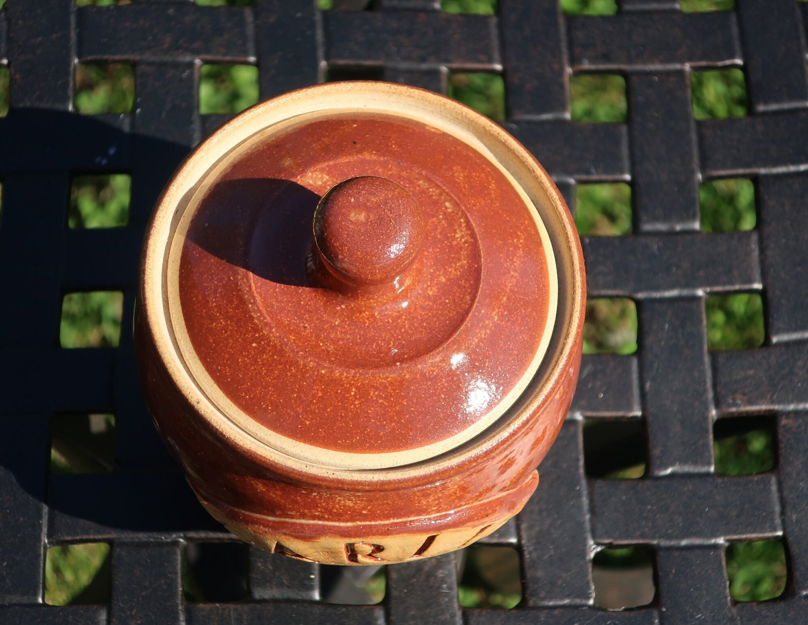 Garlic Keeper, Garlic Jar, Pottery Garlic Keeper, Stoneware Garlic ...