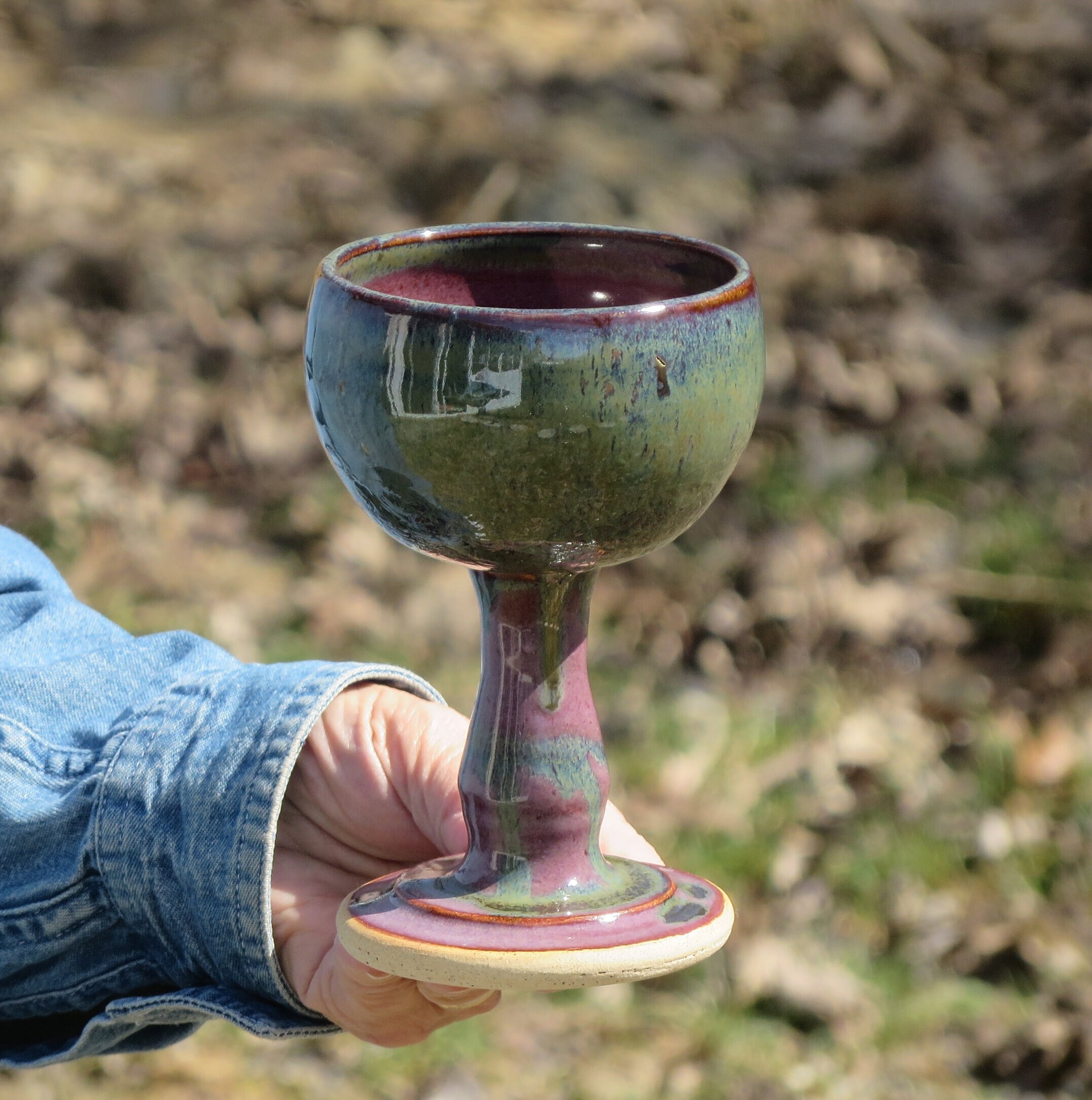 Pottery Wine Goblet That Jingle