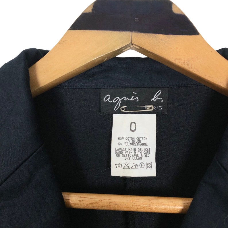 Agnes B. Paris Short Coat Cotton Jacket Single Breasted Notch Lapel ...
