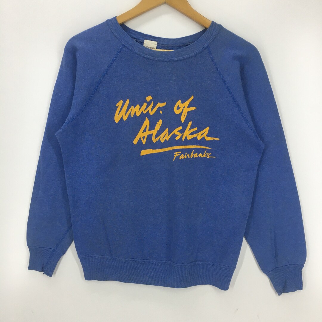 Vintage 80s University of Alaska Fairbanks Crewneck Sweatshirt Pullover ...