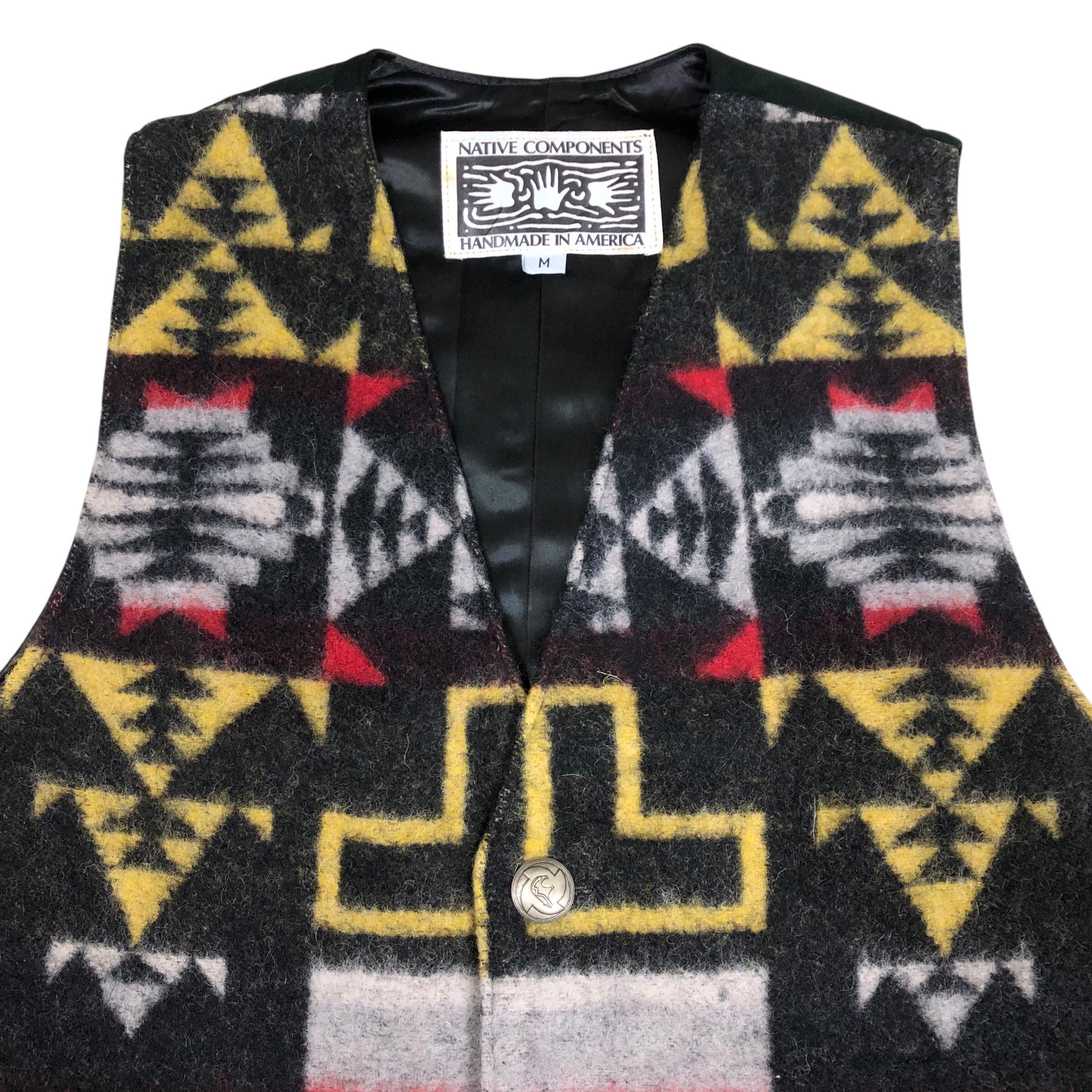 Vintage 90s Native Components Vest Handmade Sleeveless Wool Vest Navajo ...