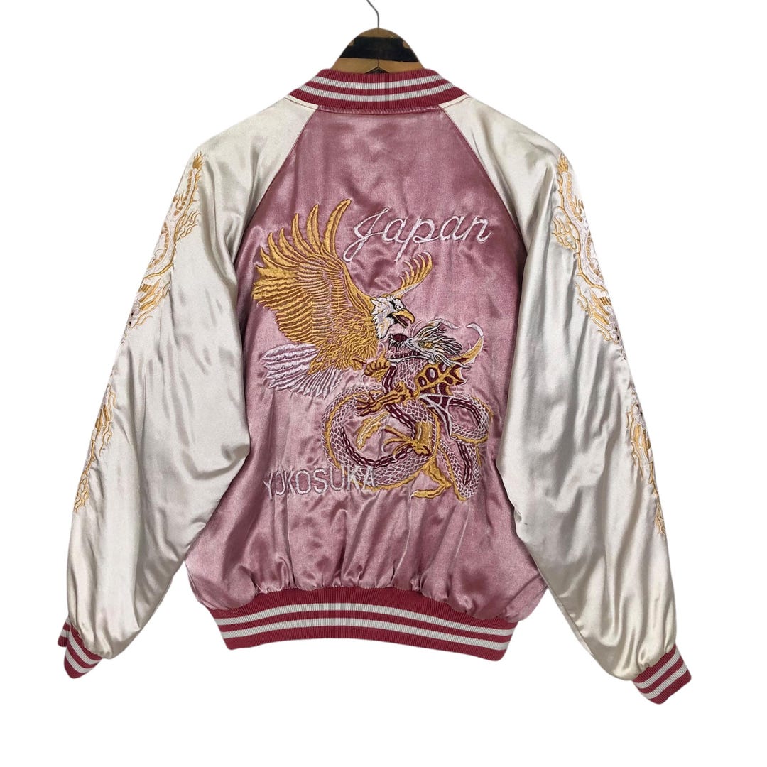 Vintage Sukajan Souvenir Jacket Japanese Traditional Light Jacket Big ...