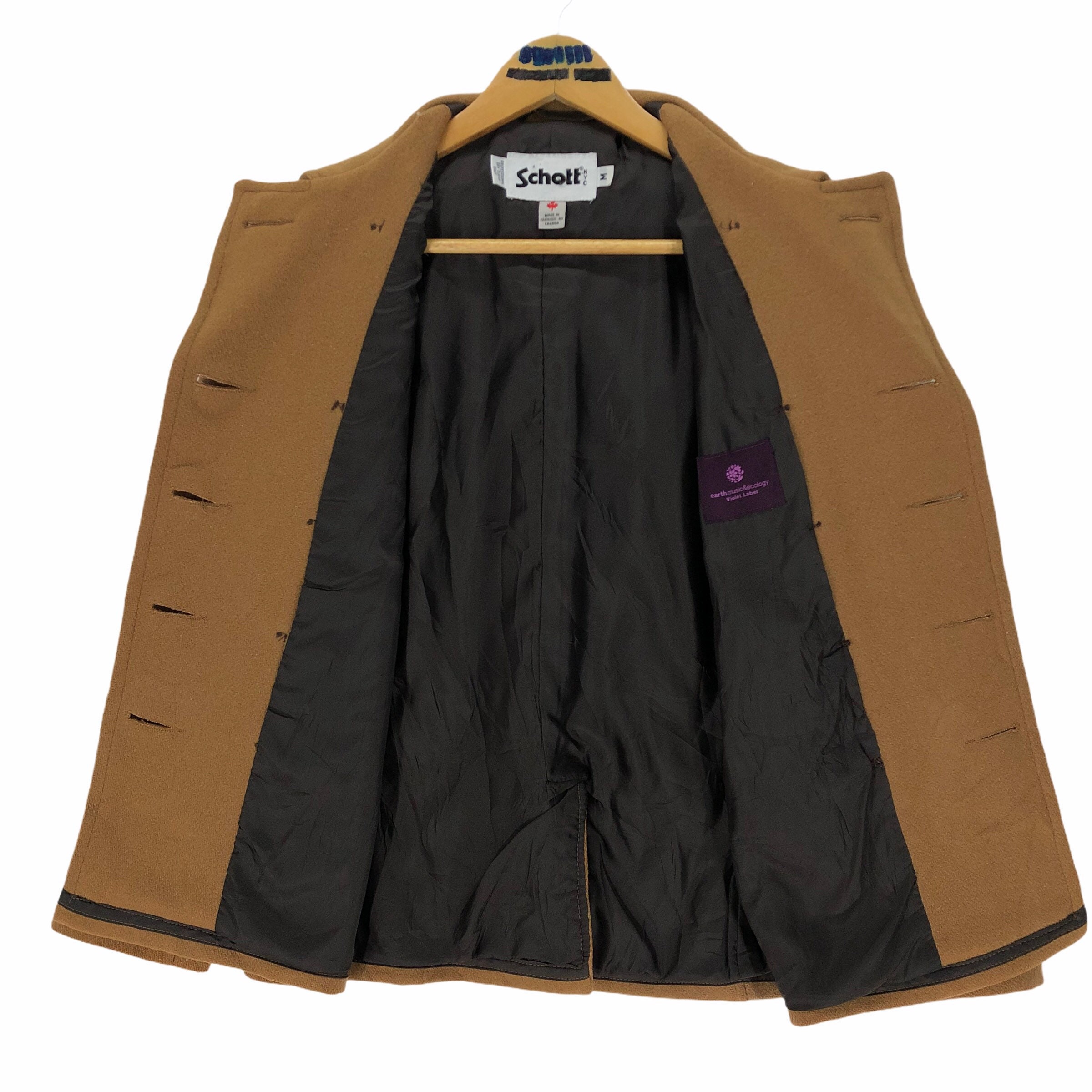 Vintage 90s 00s Schott NYC Womens Pea Coat Double Breasted Button up ...