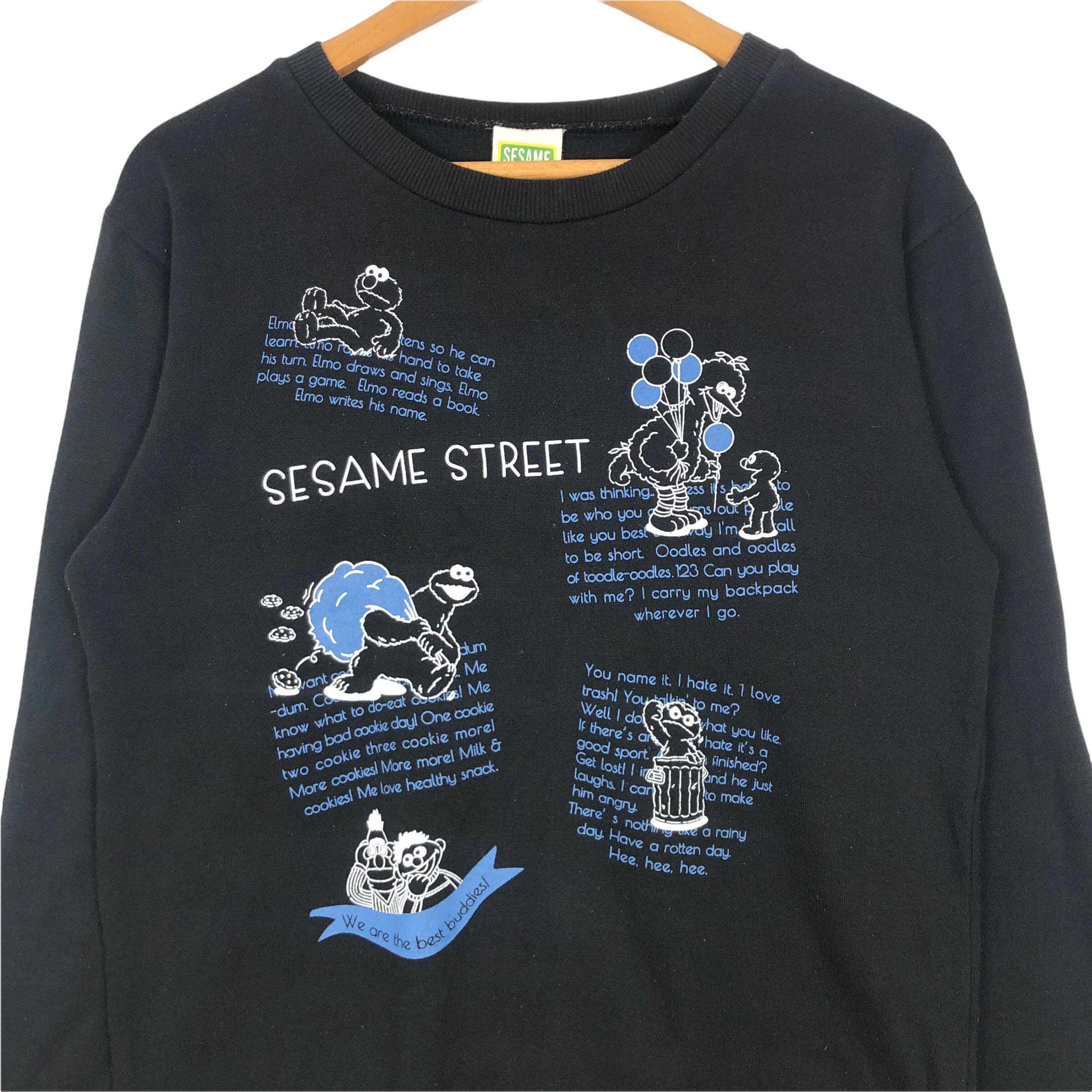 Vintage Sesame Street Crewneck Sweatshirt Pullover Big Logo Cartoon ...