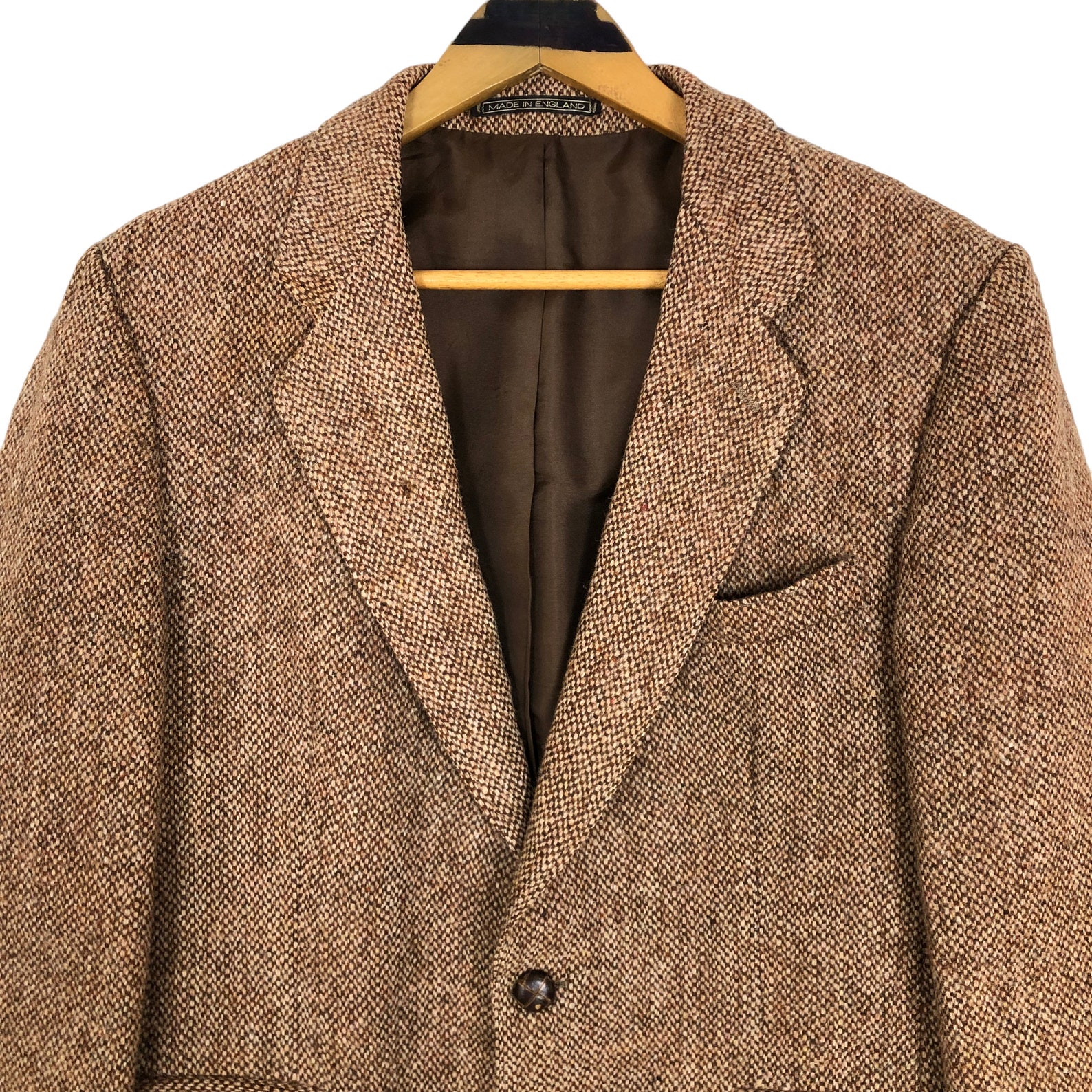 Vintage 80s Harris Tweed X Charles Barker Tweed Coat Wool Hand Woven ...