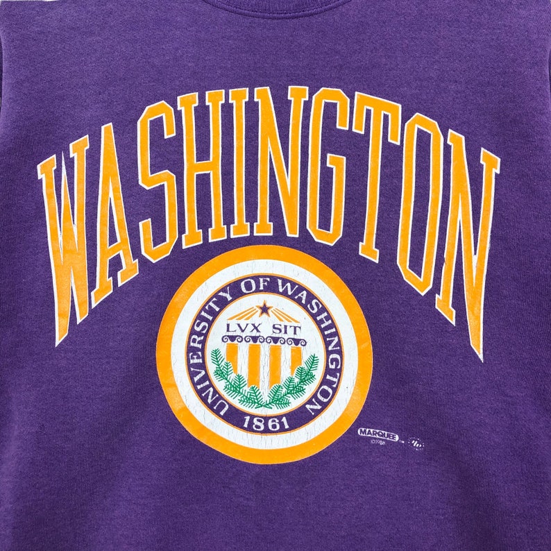 Vintage 80s University of Washington Crewneck Sweatshirt - Purple NCAA ...