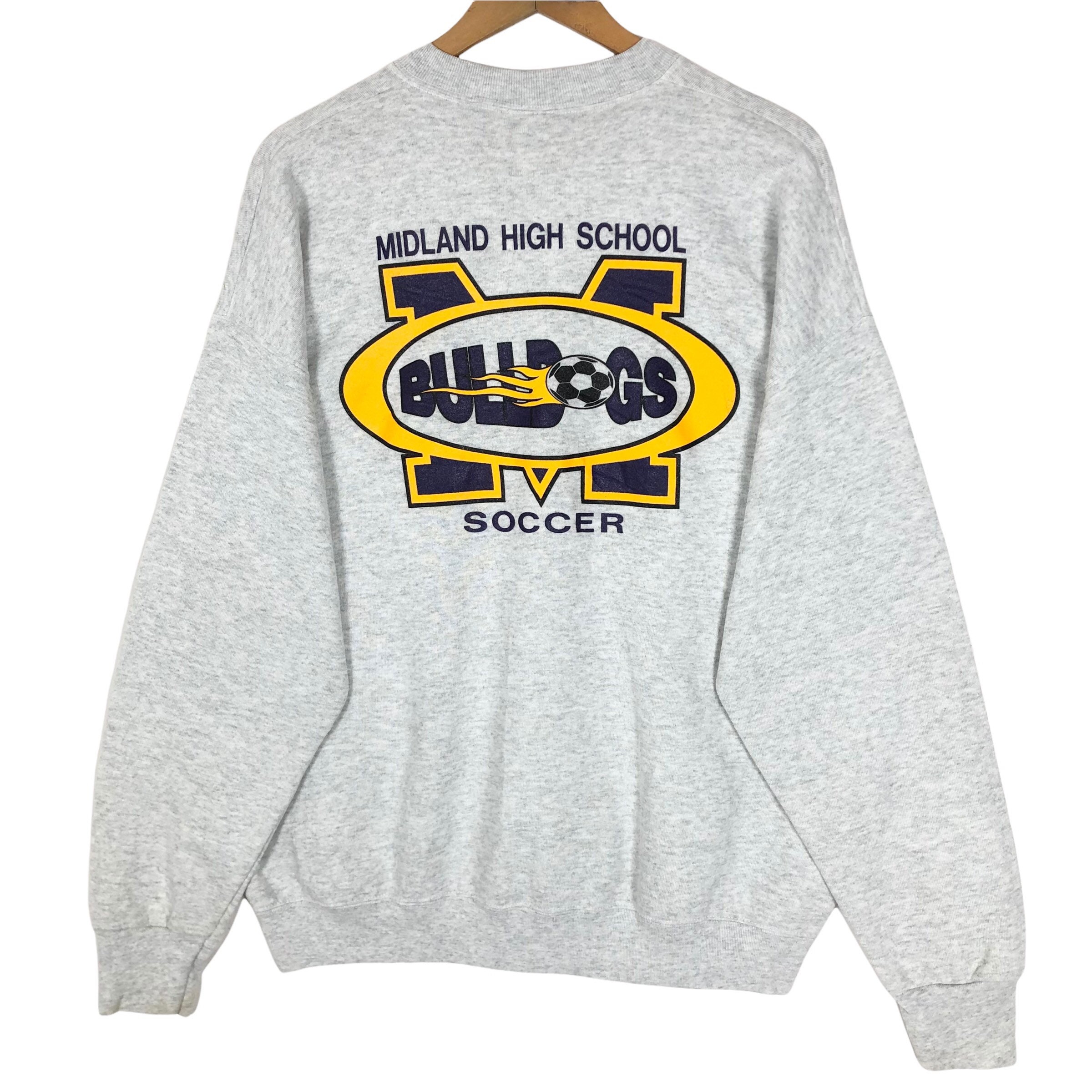 Vintage 90s Midland High School MHS Bulldogs Soccer Crewneck Pullover ...
