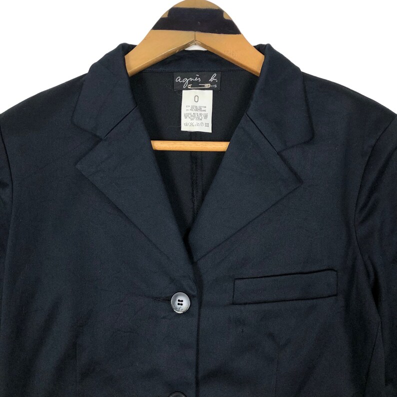 Agnes B. Paris Short Coat Cotton Jacket Single Breasted Notch Lapel ...