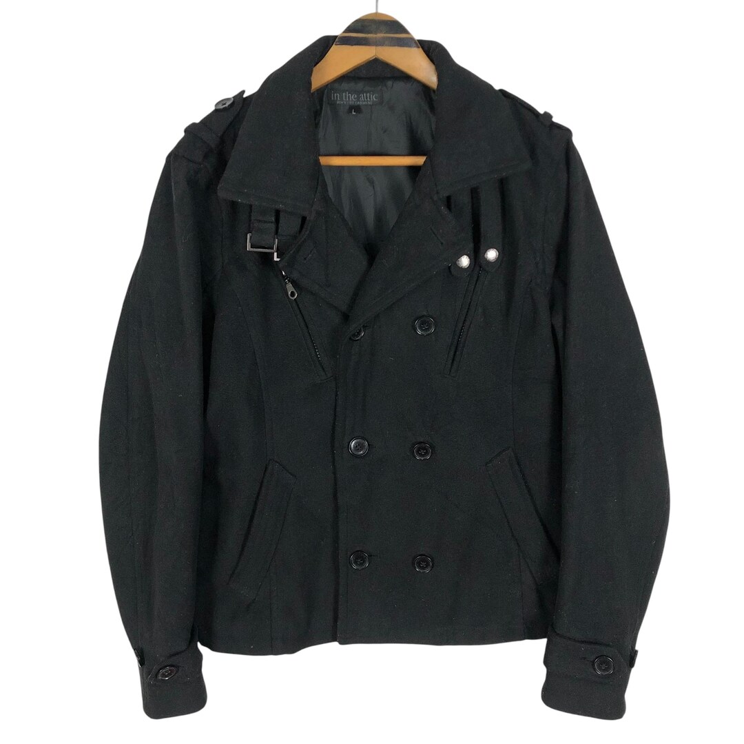Vintage Double Collar Wool Jacket - Gothic Punk Streetwear - Etsy