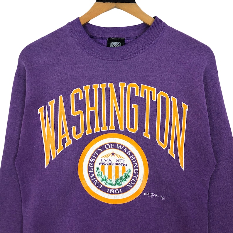 Vintage 80s University of Washington Crewneck Sweatshirt Pullover Big ...
