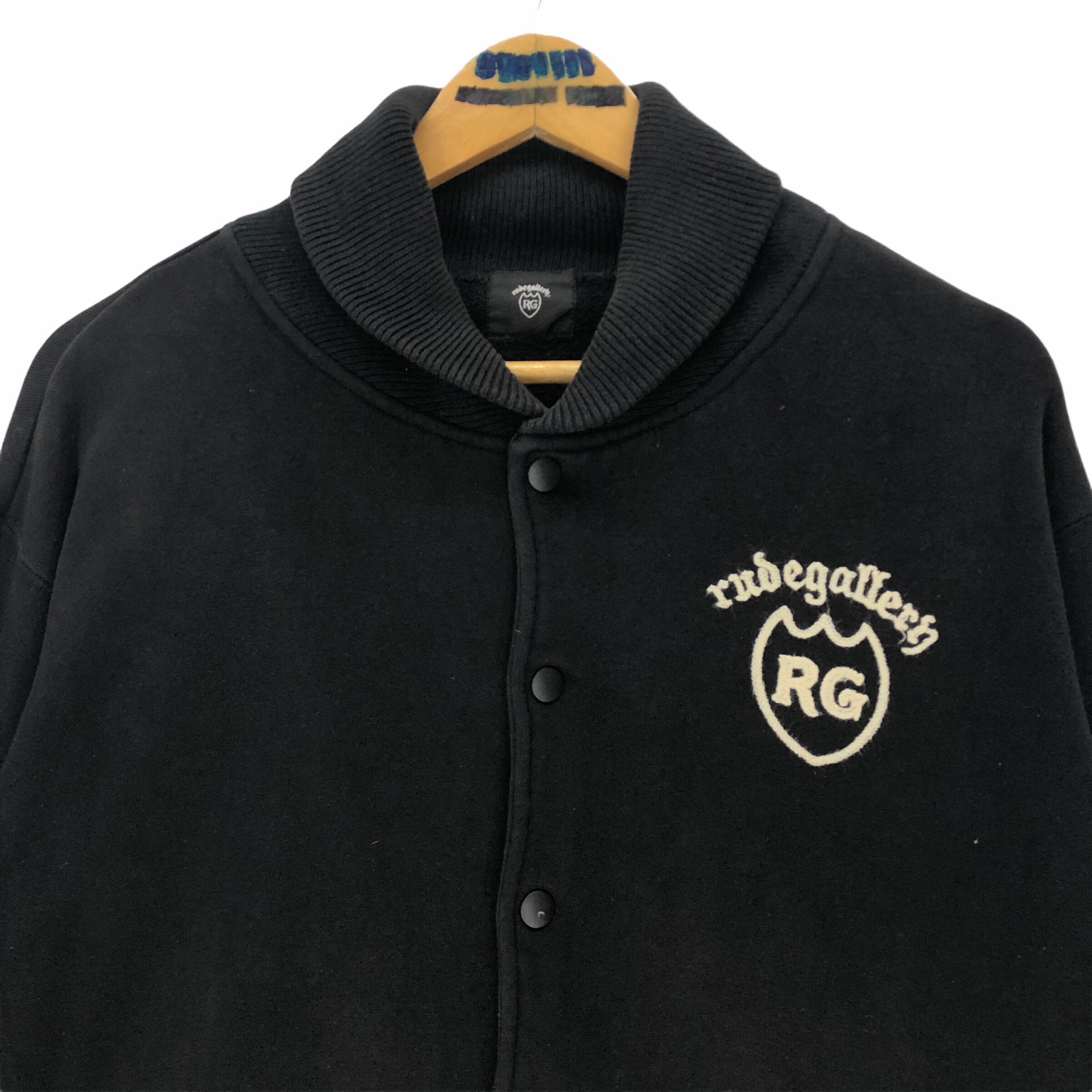 Vintage Rude Gallery Varsity Jacket Embroidery Big Logo Button up ...