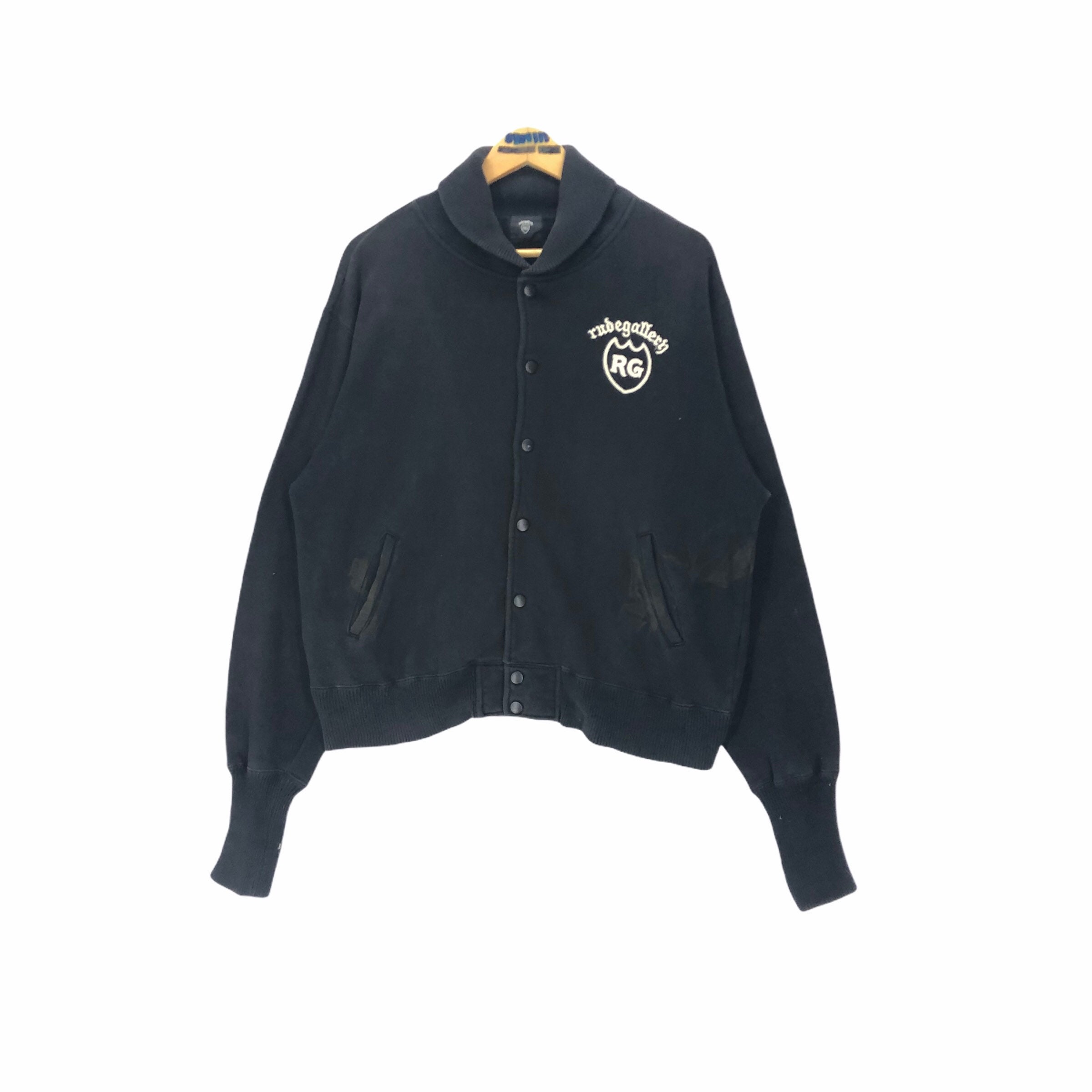 Vintage Rude Gallery Varsity Jacket Embroidery Big Logo Button up ...