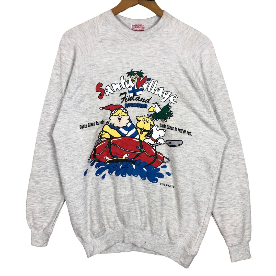 Vintage 90s Santa Village Rovaniemi Finland Crewneck Sweatshirt ...
