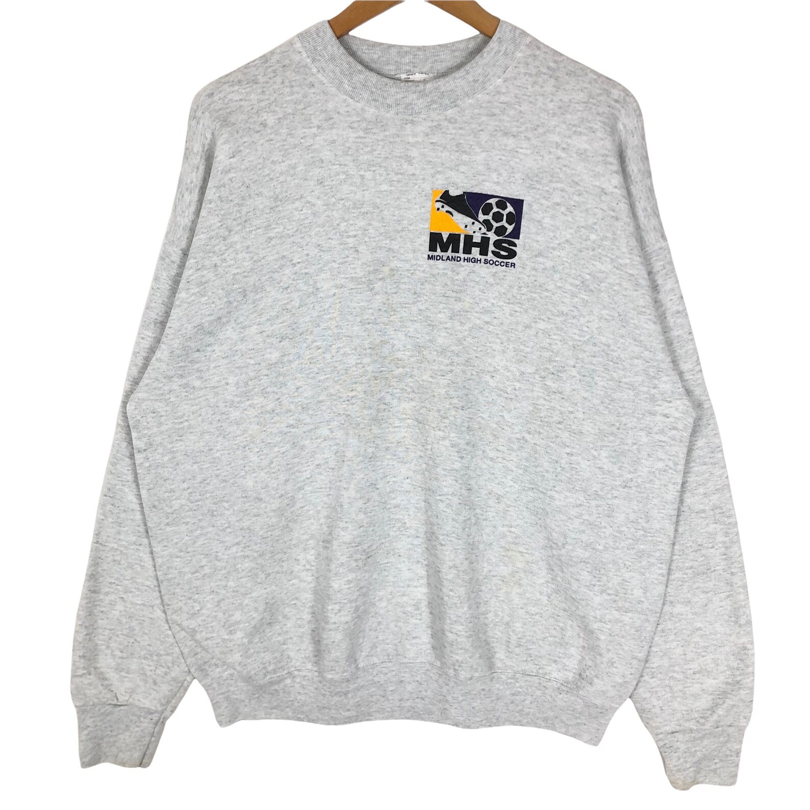 Vintage 90s Midland High School MHS Bulldogs Soccer Crewneck Pullover ...