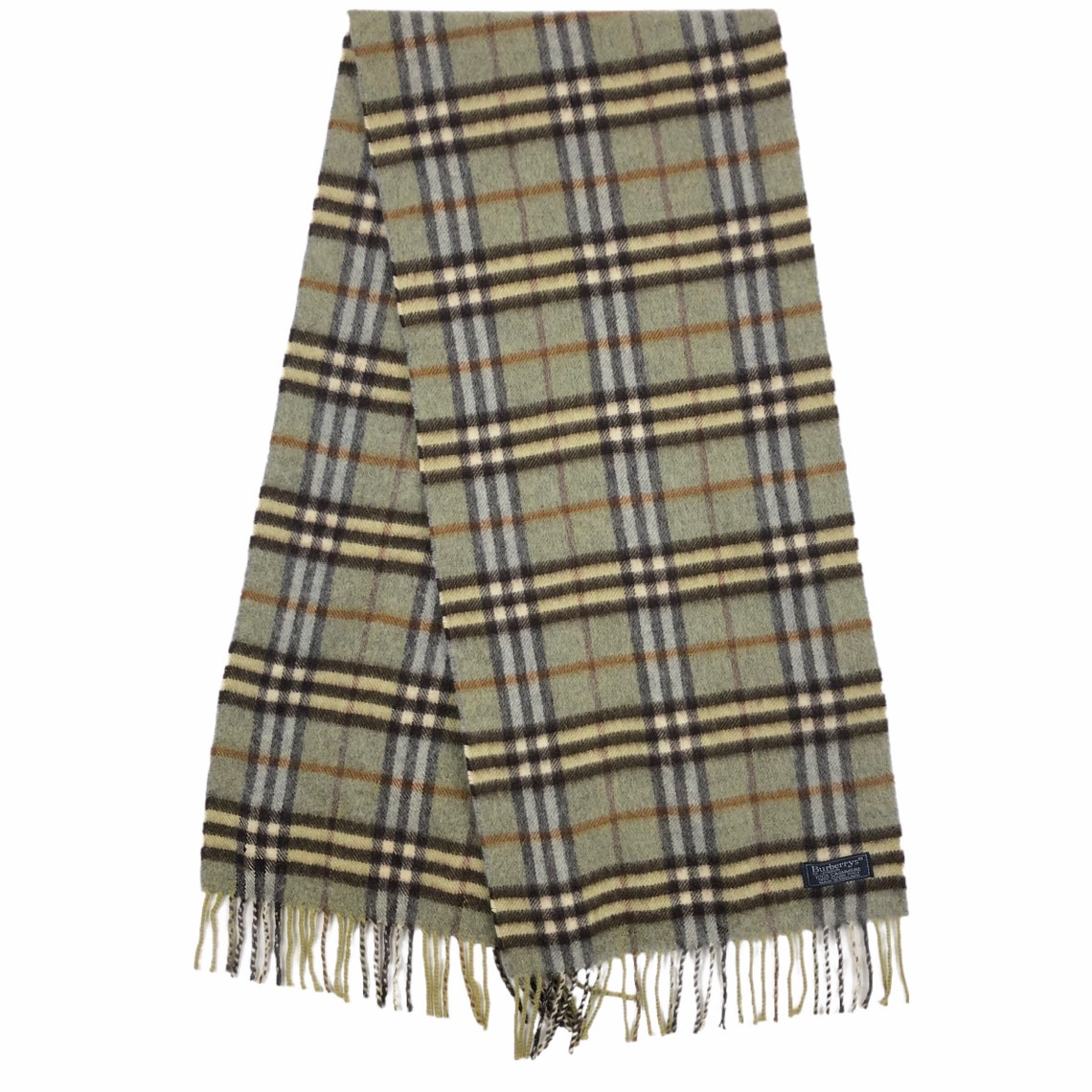 Vintage Burberrys of London 100% Cahsmere Tartan Scarf Checkered Mafla ...