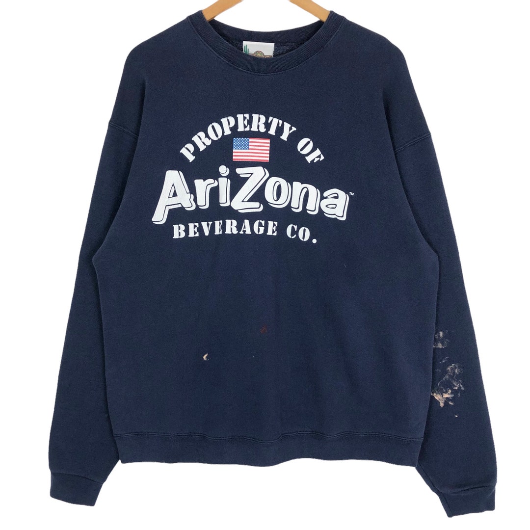 Vintage 90s Arizona Beverage Co Crewneck Sweatshirt - Big Logo USA Flag ...