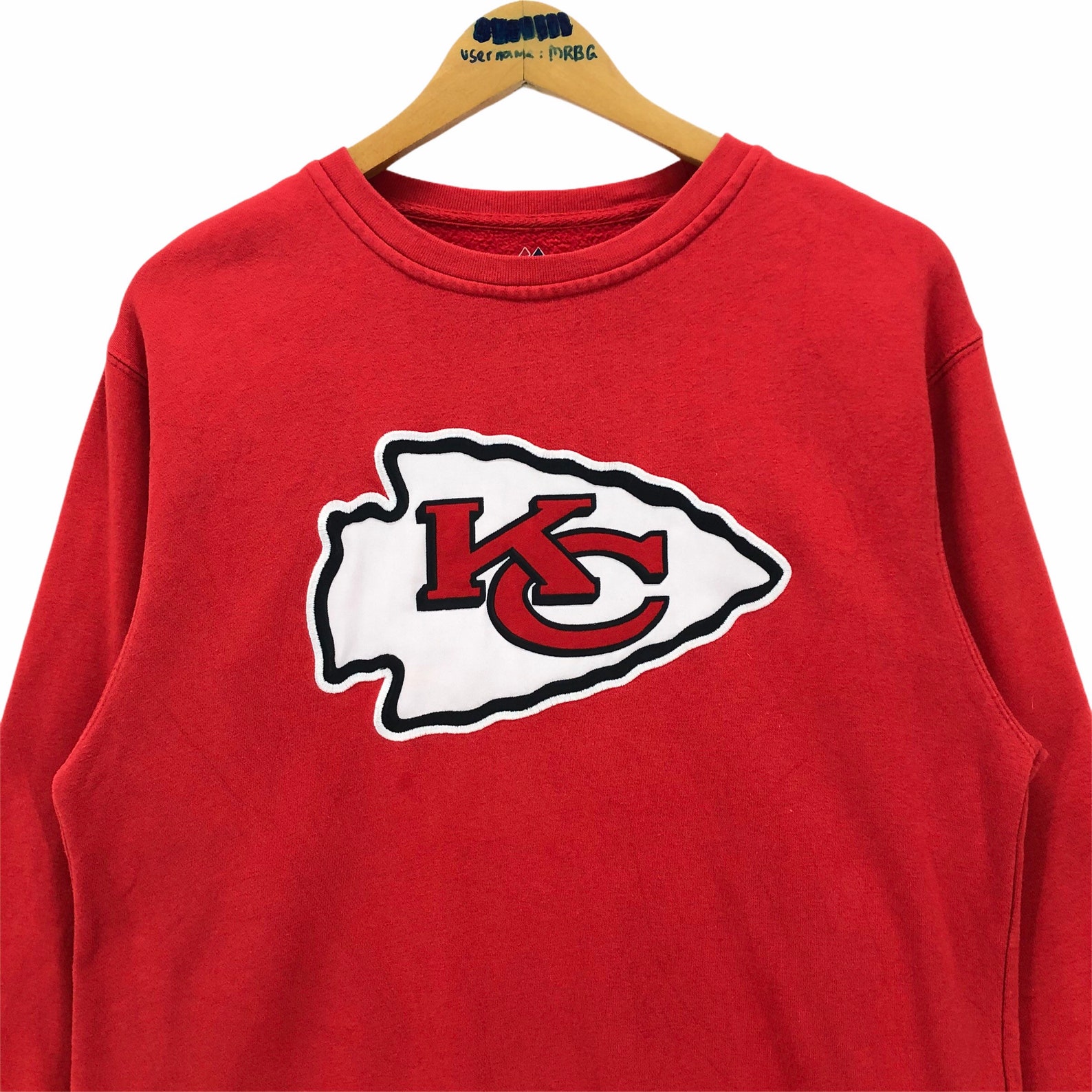NFL Kansas City Chiefs Football Crewneck Sweatshirt Embroidery Pullover ...