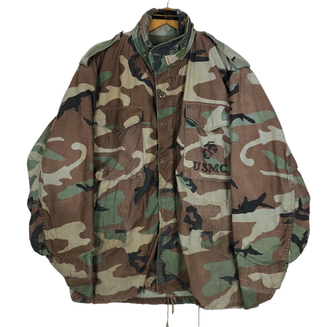 Vintage 80s USMC M-65 Camouflage Field Jacket - Size L - Etsy