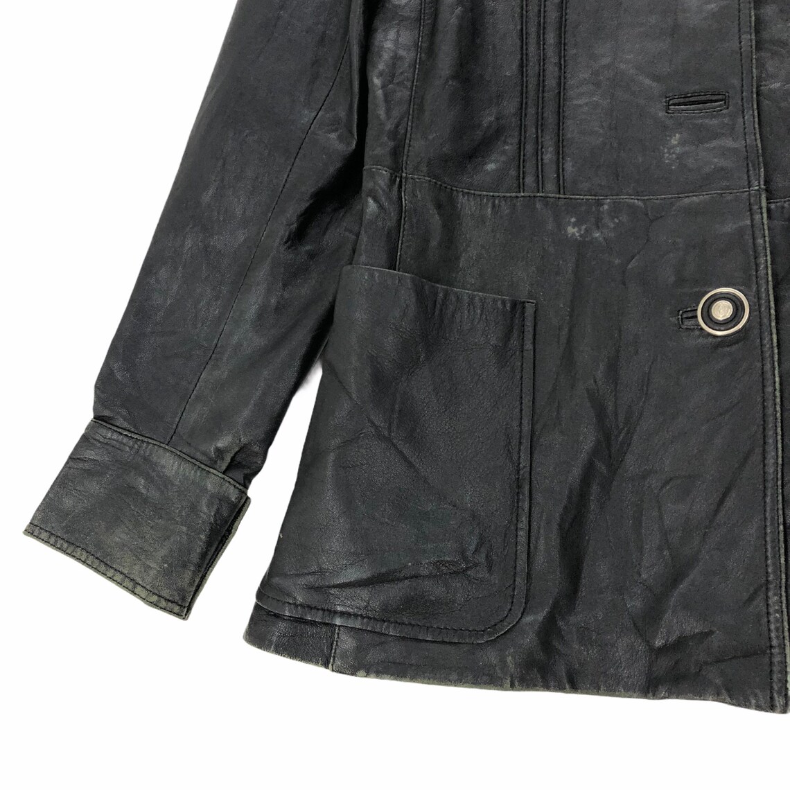 Vintage Versus By Gianni Versace Womens 100% Leather Jacket | Etsy