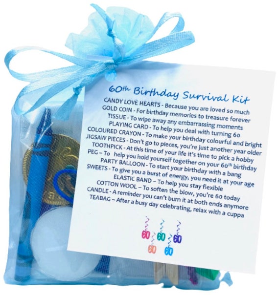 60th Birthday Survival Kit Gift A Great Alternative Greetings - Etsy