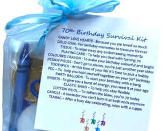 70th Birthday Survival Kit - Etsy UK