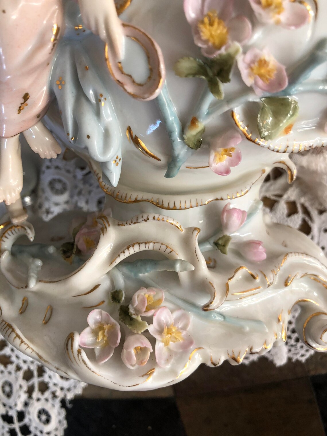 Copa de estilo rococó porcelana alemana flores y ángeles - Etsy España