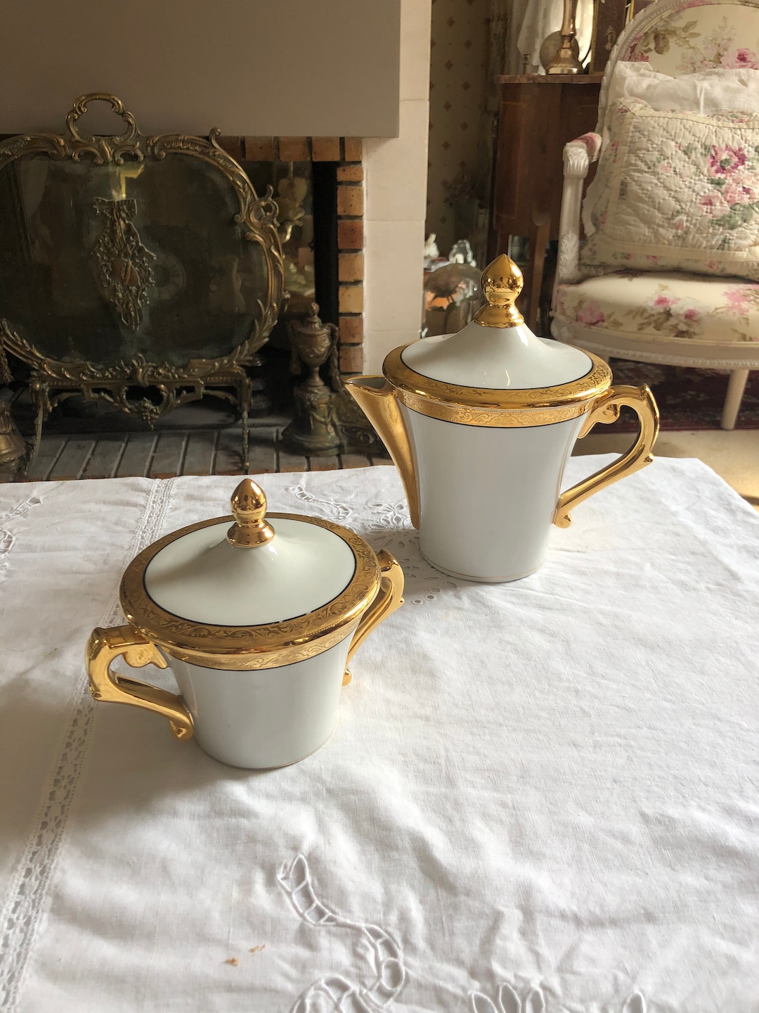 Dussault Paris Porcelain Herbal Tea Maker and Sugar Bowl - Etsy