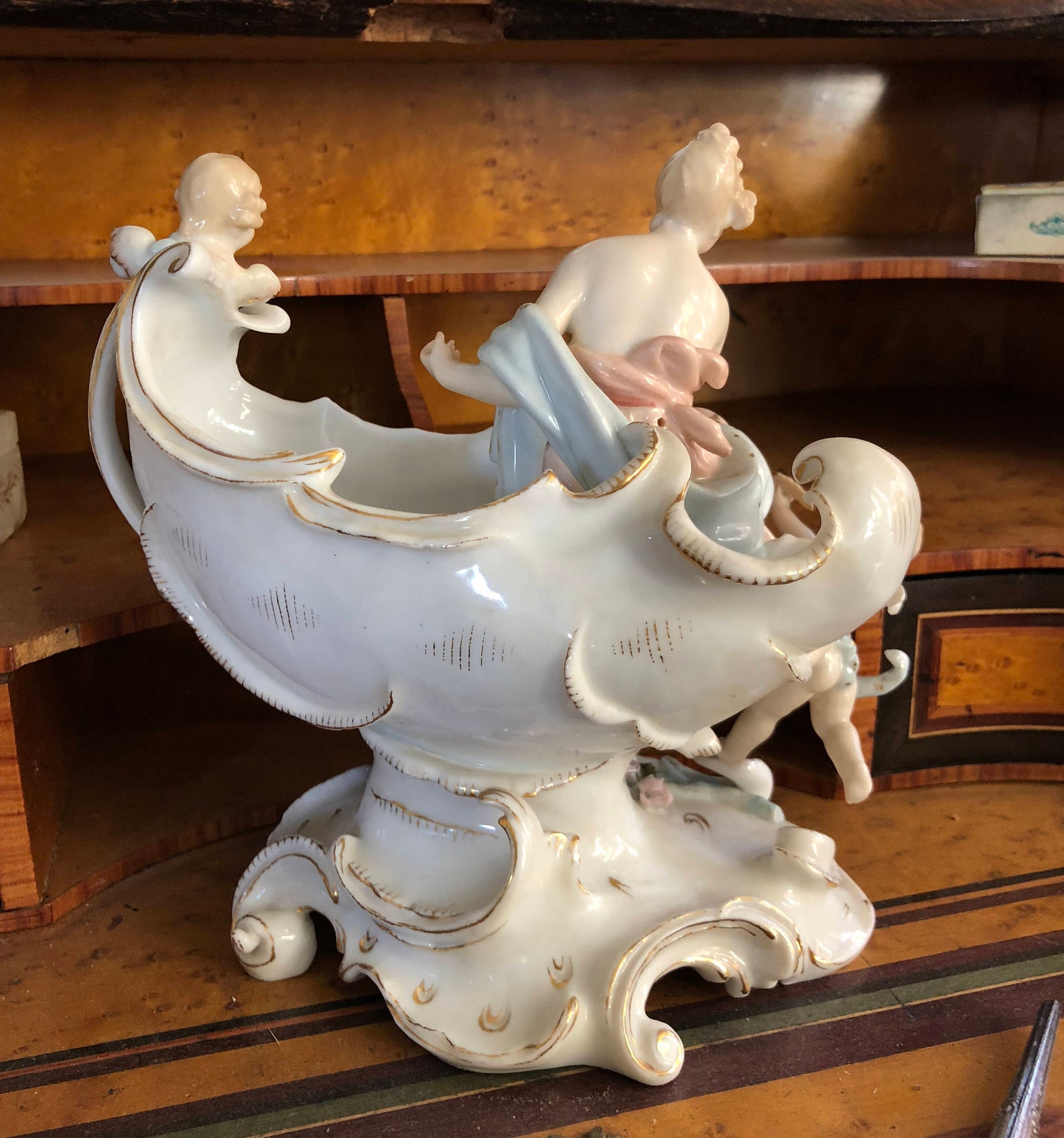 Copa de estilo rococó porcelana alemana flores y ángeles - Etsy México