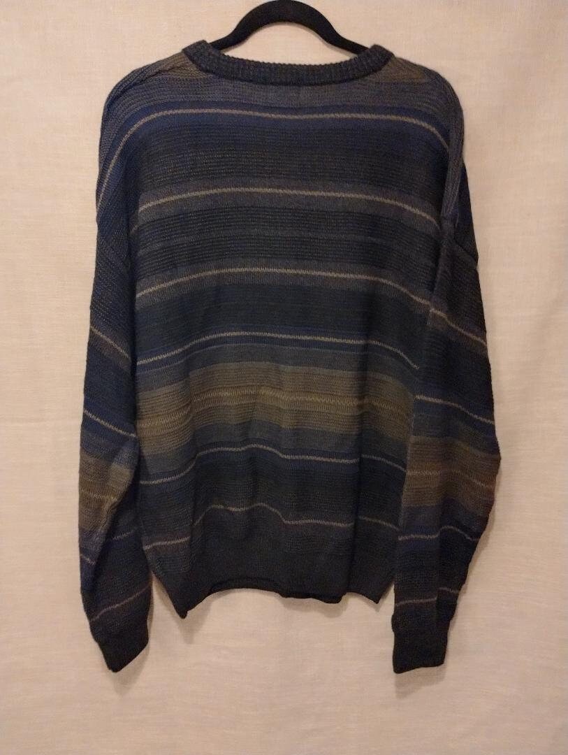 Vintage Puritan Men's Striped Crew Neck Pullover Sweater Sz L - Etsy