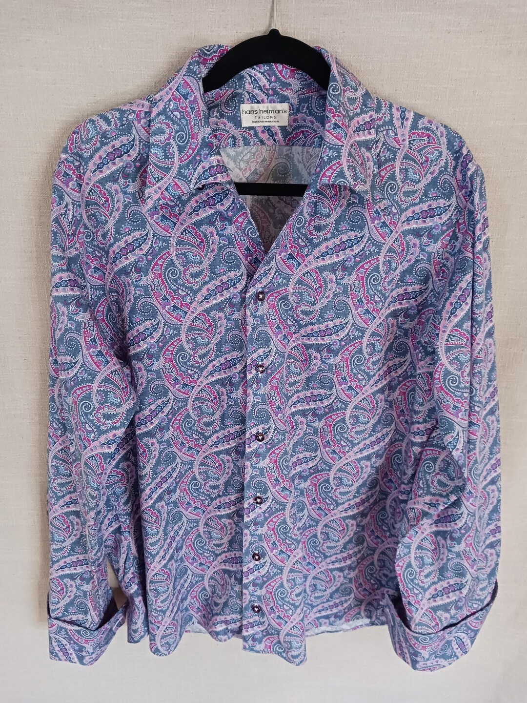 Vintage Hans Herman's Tailored Made Mod Paisley Shirt Sz M. - Etsy