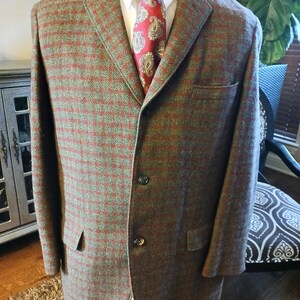 Vintage 70's Custom Made Westminster 100% Wool Plaid 3 Button Blazer Sz ...