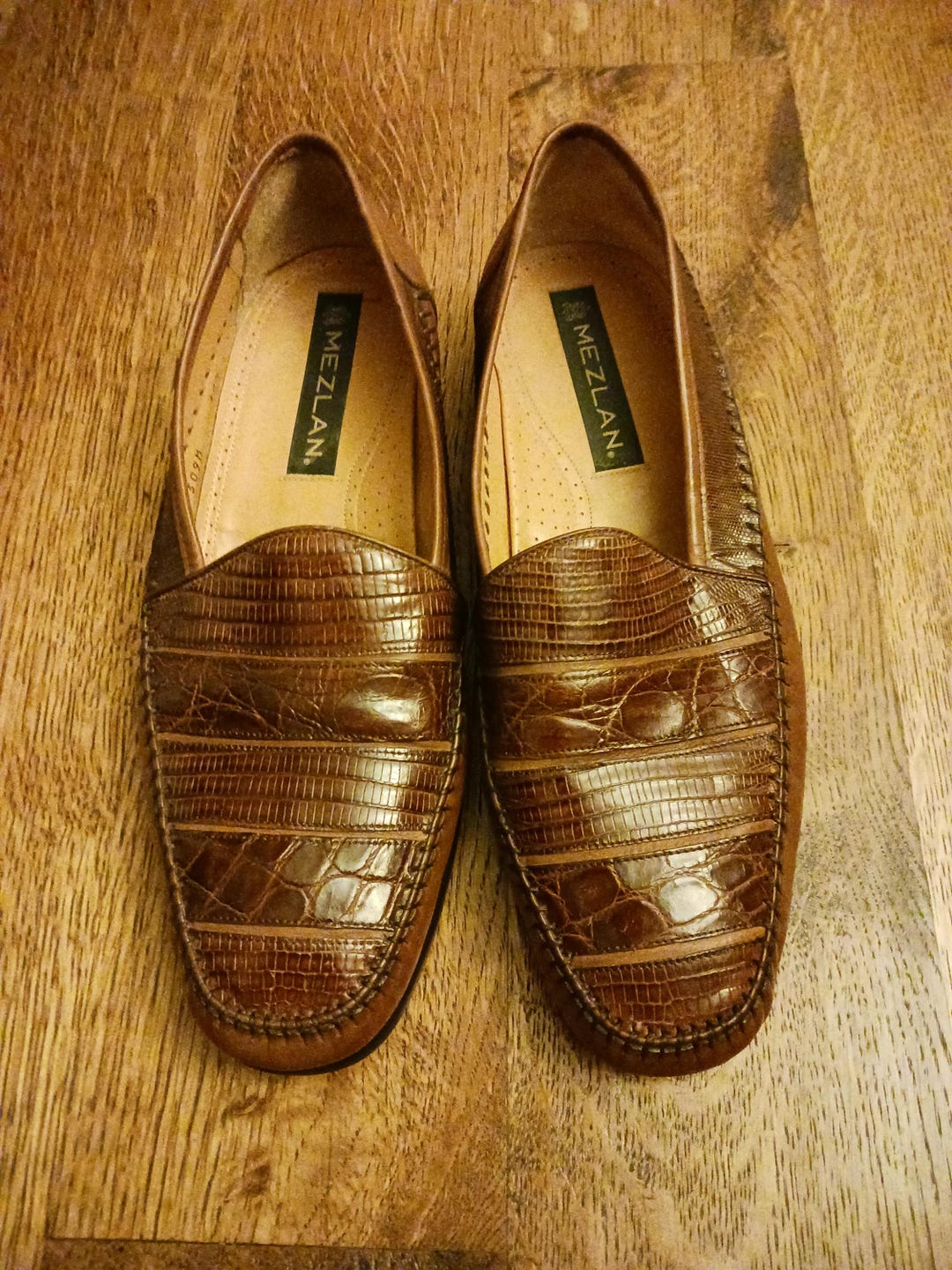 Mezlan Classic Leather and Lizard Skin Exotic Dress Moccasin Sz 10.5 ...