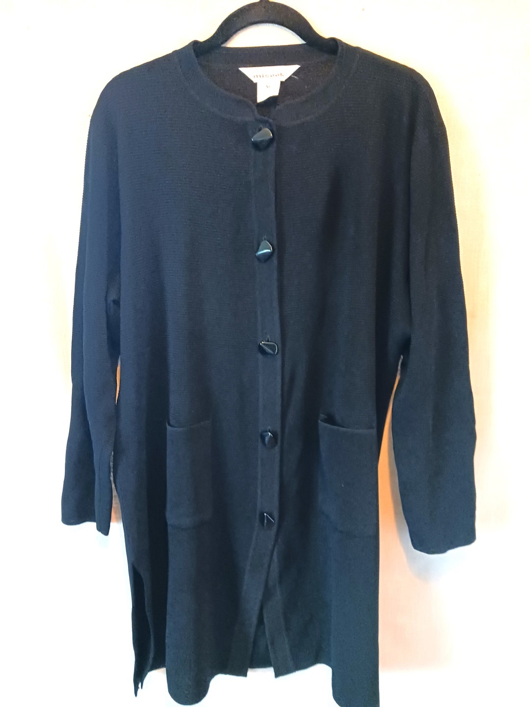 Vintage Misook Long Sleeve Ribbed Button Front Tunic/cardigan Sz XL - Etsy