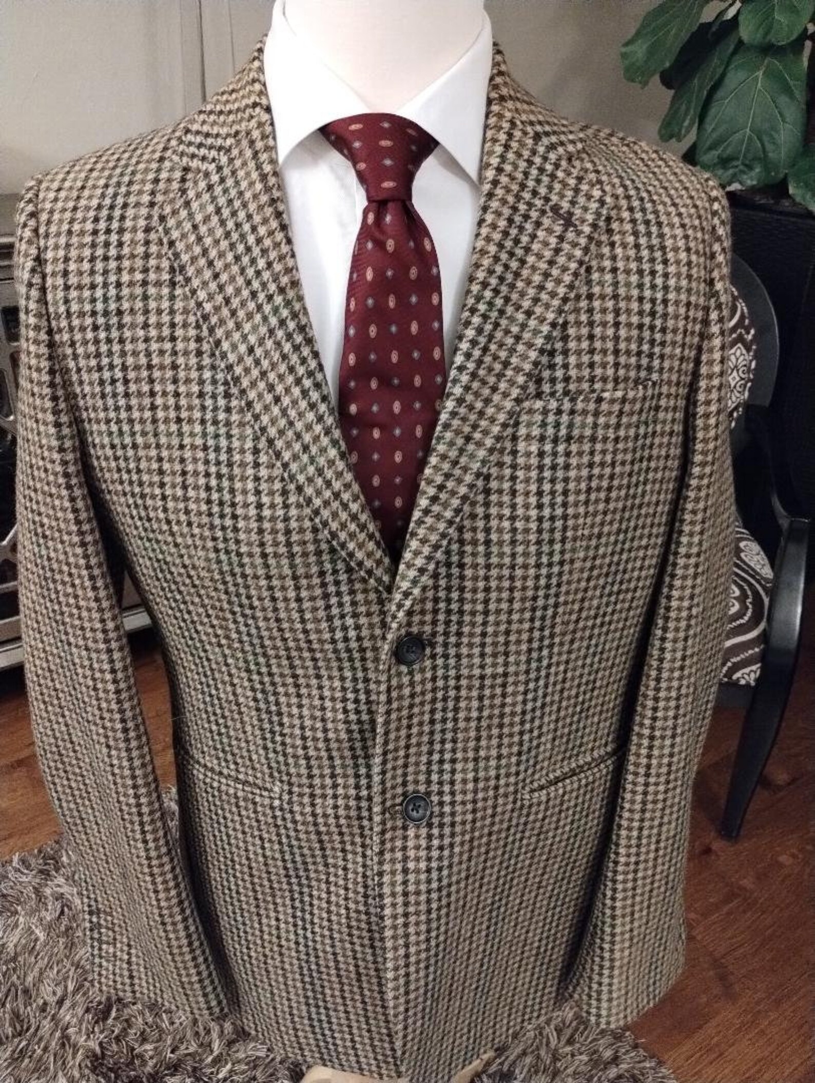 Vintage D.S. Dundee 100% Wool 2 Button Houndstooth Blazer Sz 42. - Etsy