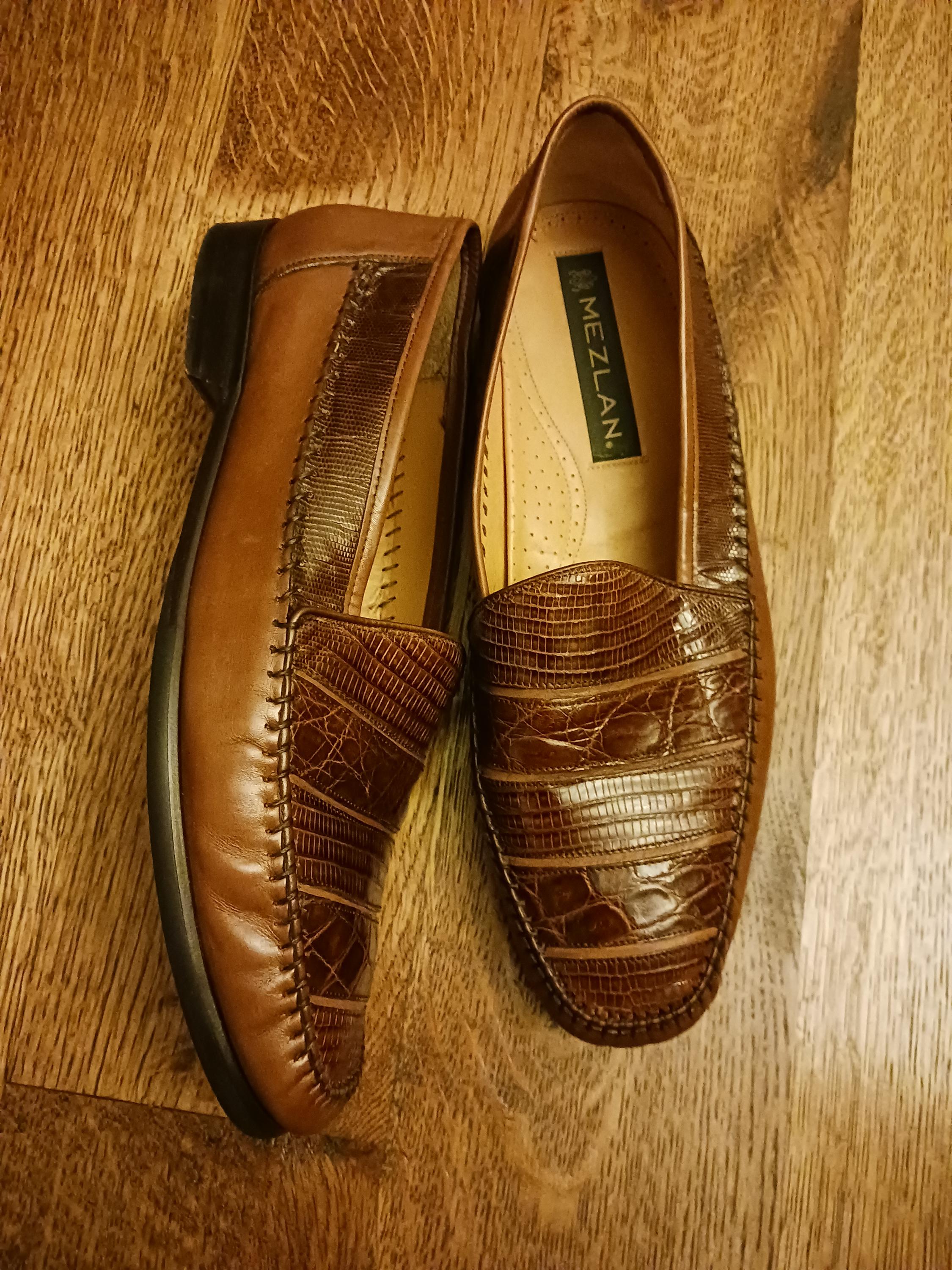 Mezlan Classic Leather and Lizard Skin Exotic Dress Moccasin Sz 10.5 ...