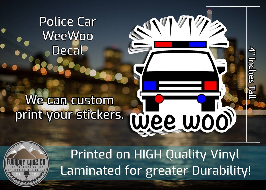 Police Sticker | Police Car | Fireman | Wee Woo Sticker | Policeman ...