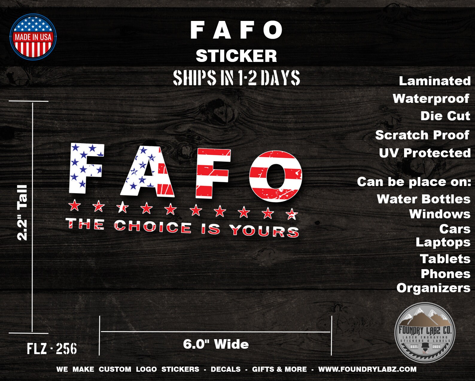 FAFO Flag America Fuck Around and Find Out Die Cut Stickers Stickers ...