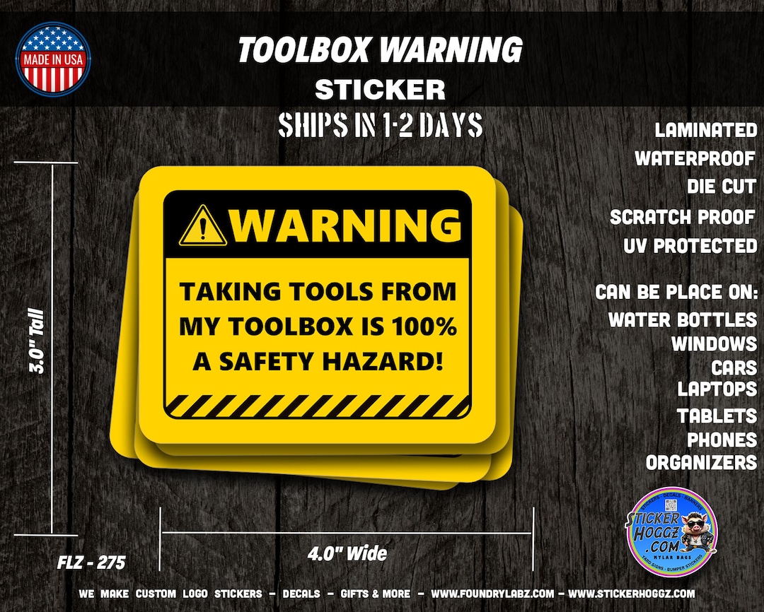 Toolbox | Tools | Mechanic | Cars | Trucks | Warning | Die Cut Stickers ...