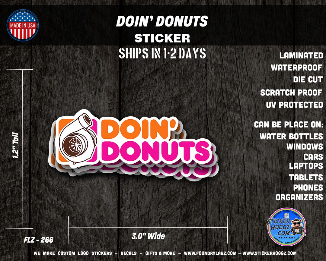 Doin' Donuts | Turbo | Cars | Trucks | Die Cut Stickers | Stickers ...