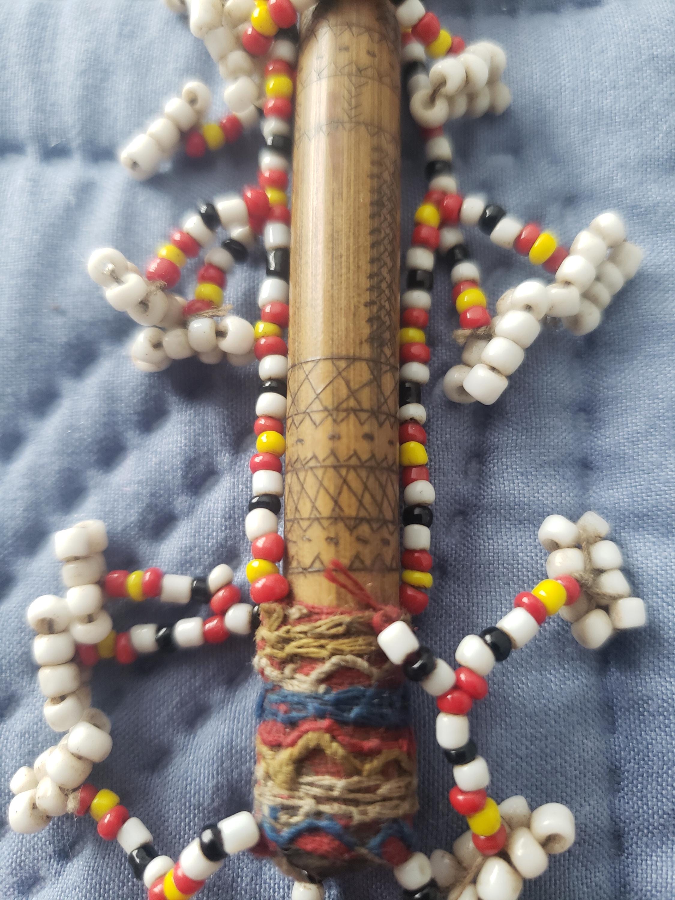 Vintage Native American Beaded Bamboo Awl Case. - Etsy