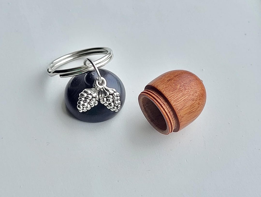 Wooden Acorn Rhodium Keychain Zipper Charm, Pinecone Charms, Secret ...