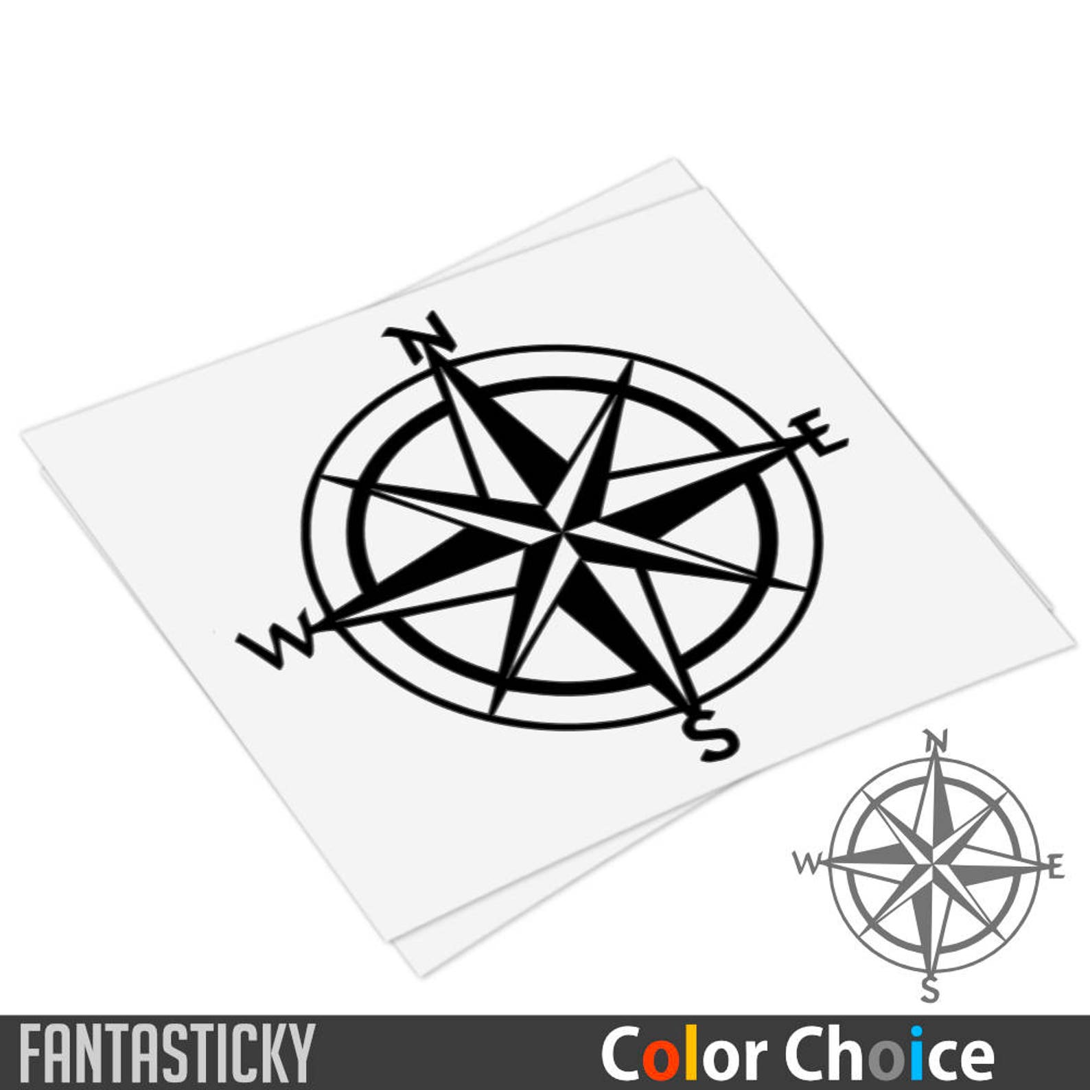 DECAL Compass Rose Windrose, Rose of the Winds Vinyl Decal, Car Window ...