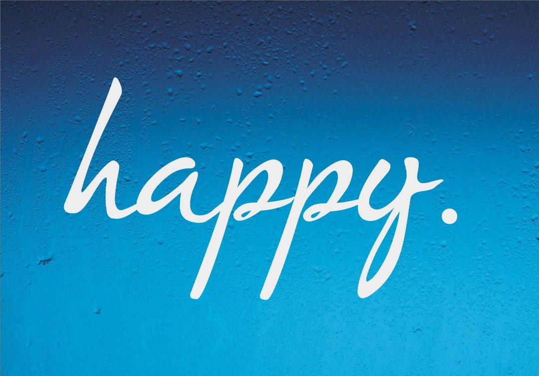 Happy. Vinyl Decals/stickers for Car, Bumper, Macbook, Laptop Mood ...
