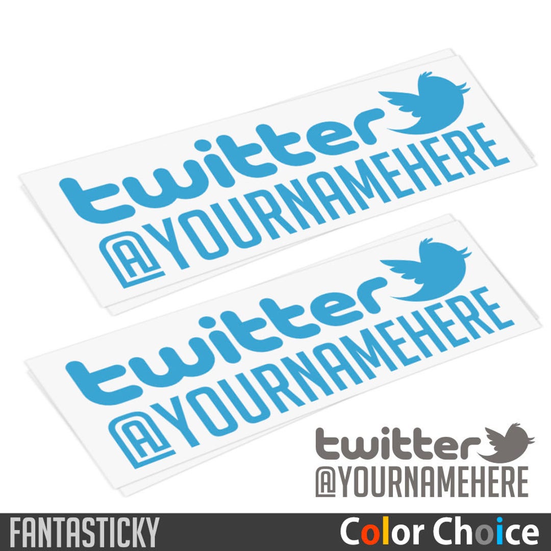 2x TWITTER Username Custom Decals, Lettering Stickers, Promo, Custom ...