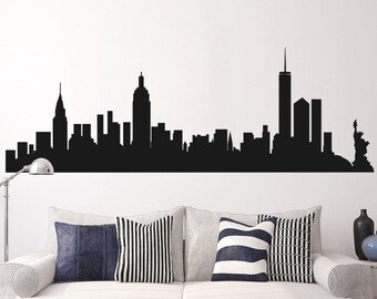 Cityscape Wall Decal | Etsy