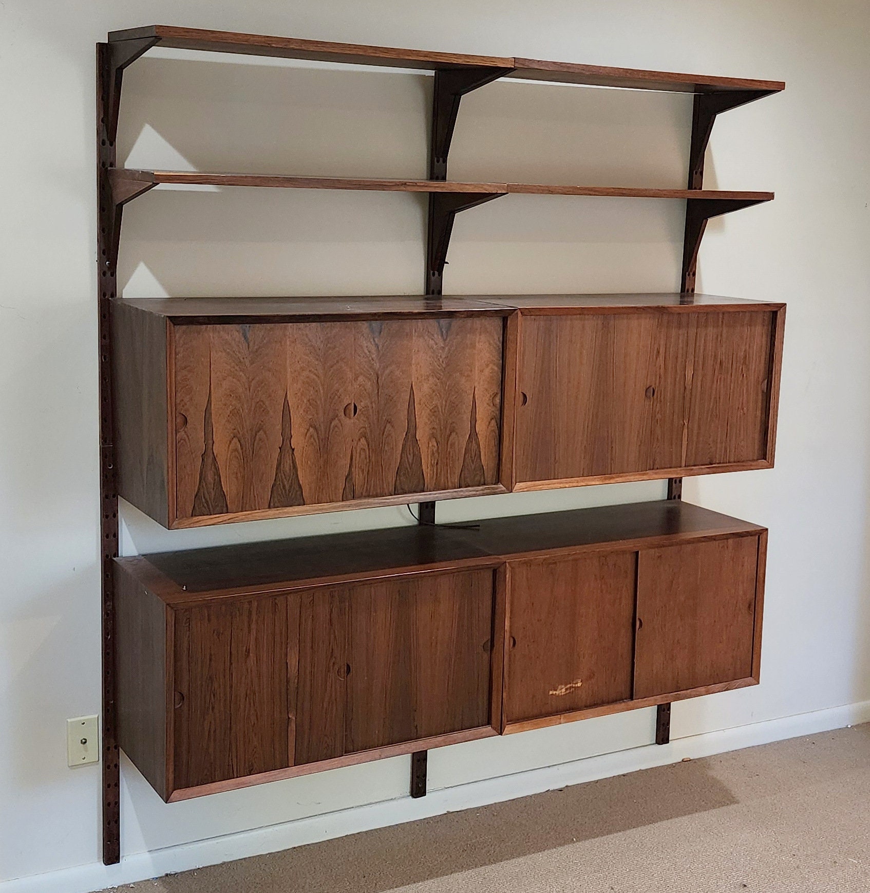 Vintage MCM 1960s Rosewood Poul Cadovius Cado Modular Wall System 2 ...